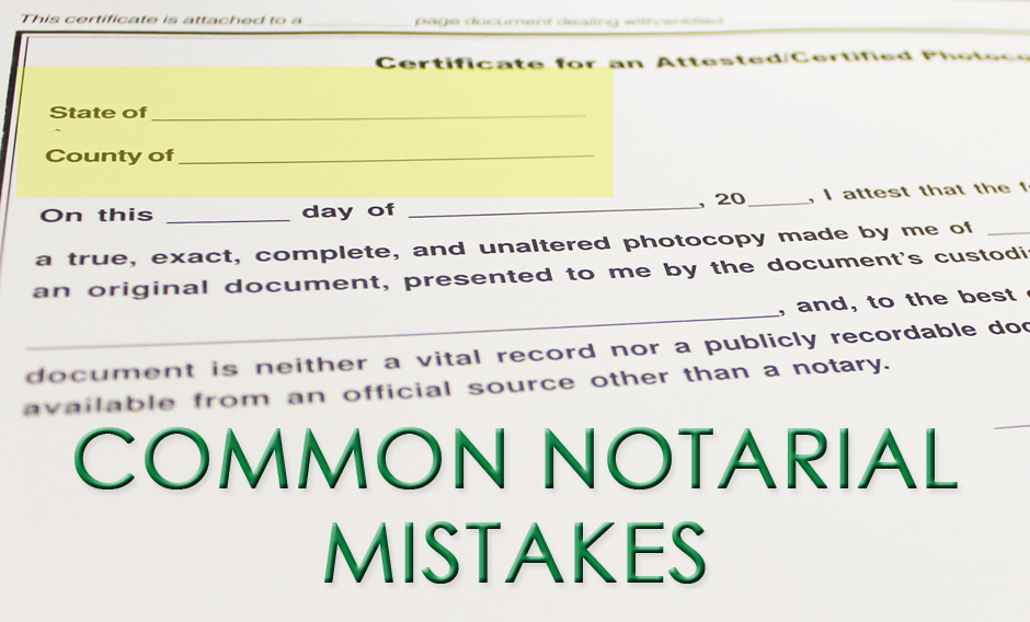 Common Notary Mistakes
